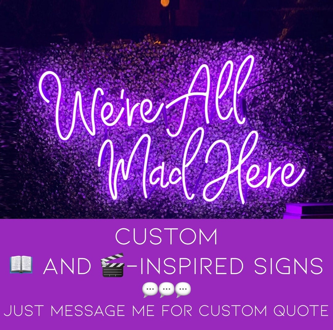 Whimsical Fantasy Custom Neon Sign, Quirky Bright Personalized LED ...