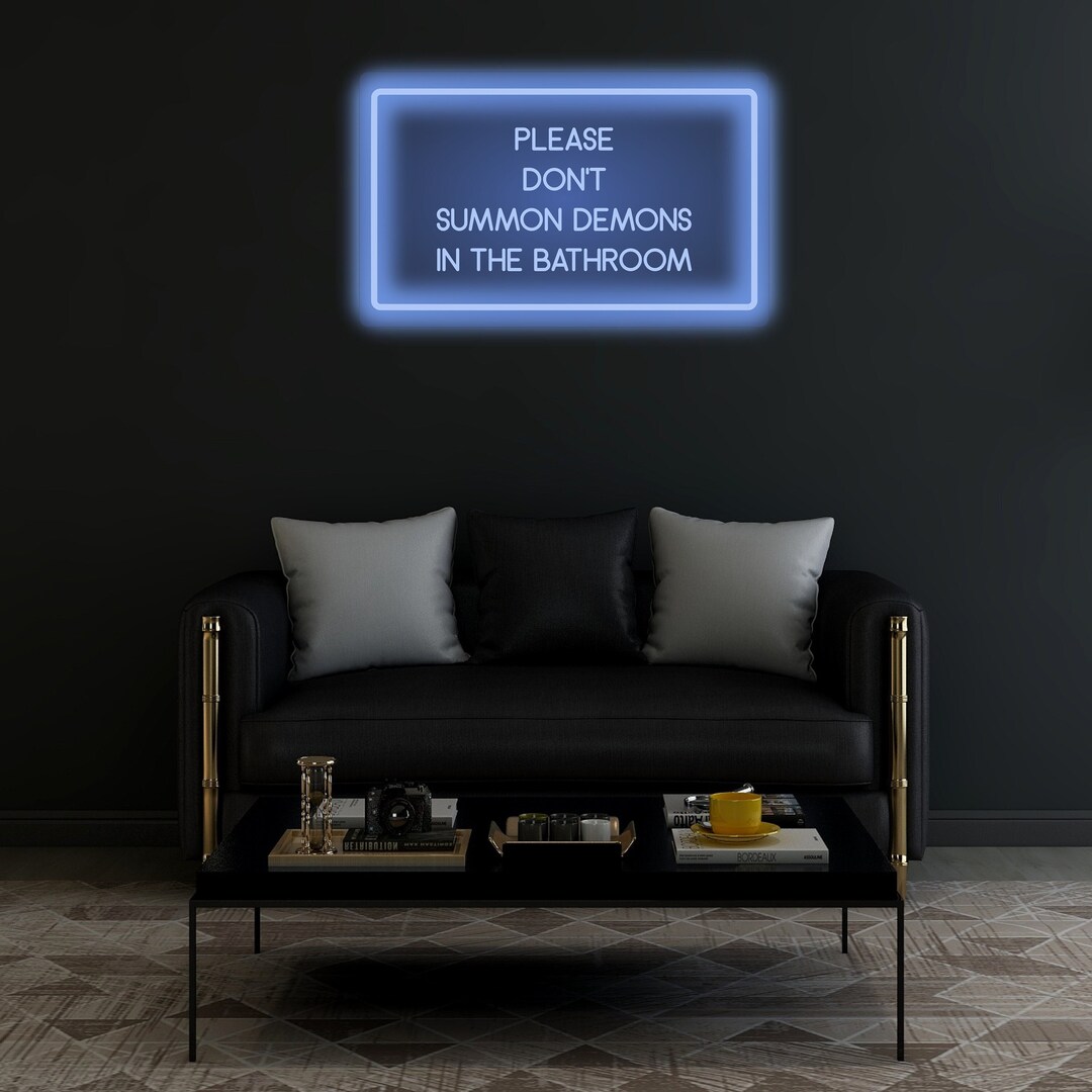 Please Don't Summon Demons in the Bathroom LED Sign - USB Powered - Etsy