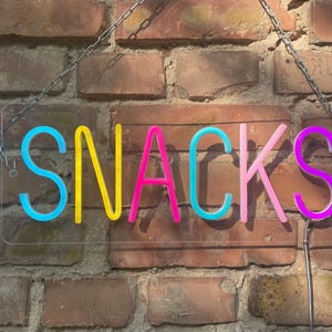 Snacks Bright Stylish Custom Neon Sign, Fun Eye-catching Personalized ...