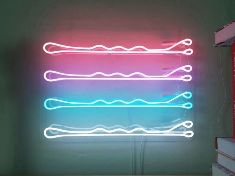 Bobby Pins Neon Sign, Custom Neon Sign, Neon Sign Bedroom, LED Neon ...
