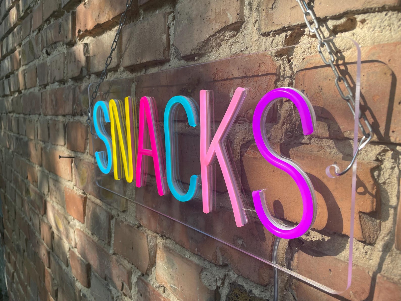 Snacks Bright Stylish Custom Neon Sign, Fun Eye-catching Personalized ...
