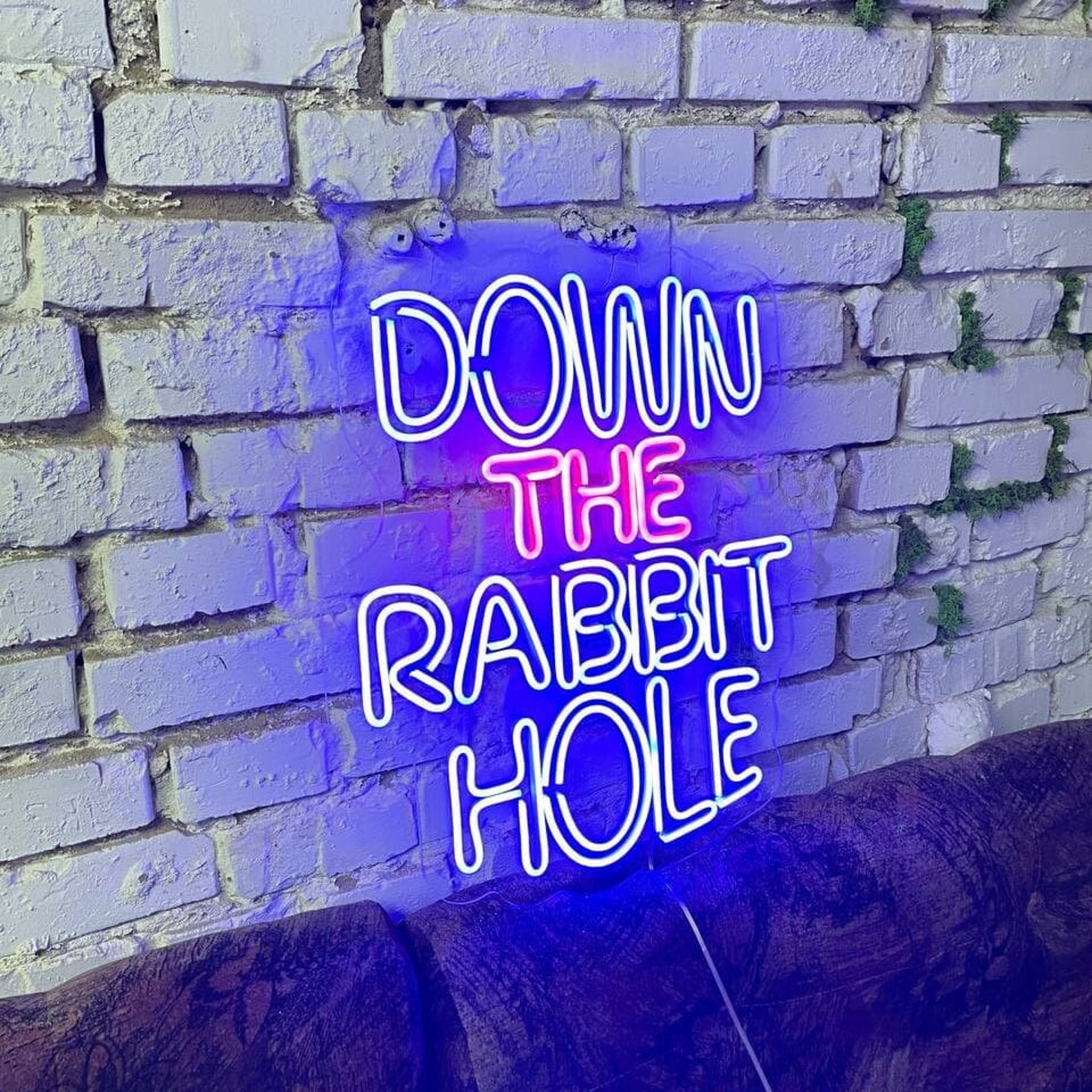 Down the Rabbit Hole Neon Sign Custom Neon Sign Neon Sign - Etsy