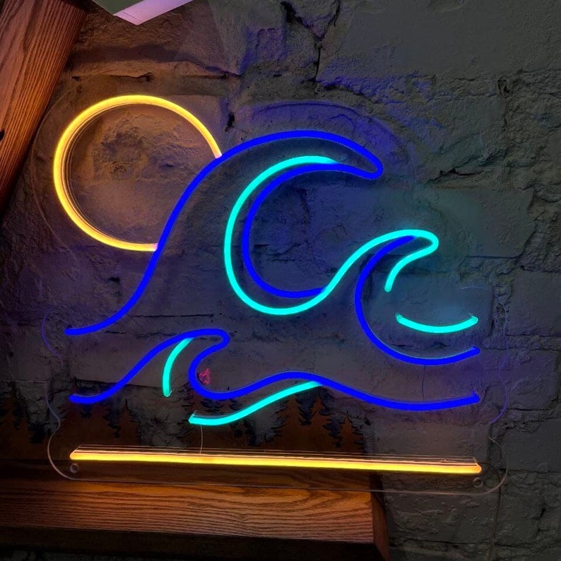 Ocean Wave Neon Sign Custom Neon Sign Neon Sign Bedroom LED - Etsy