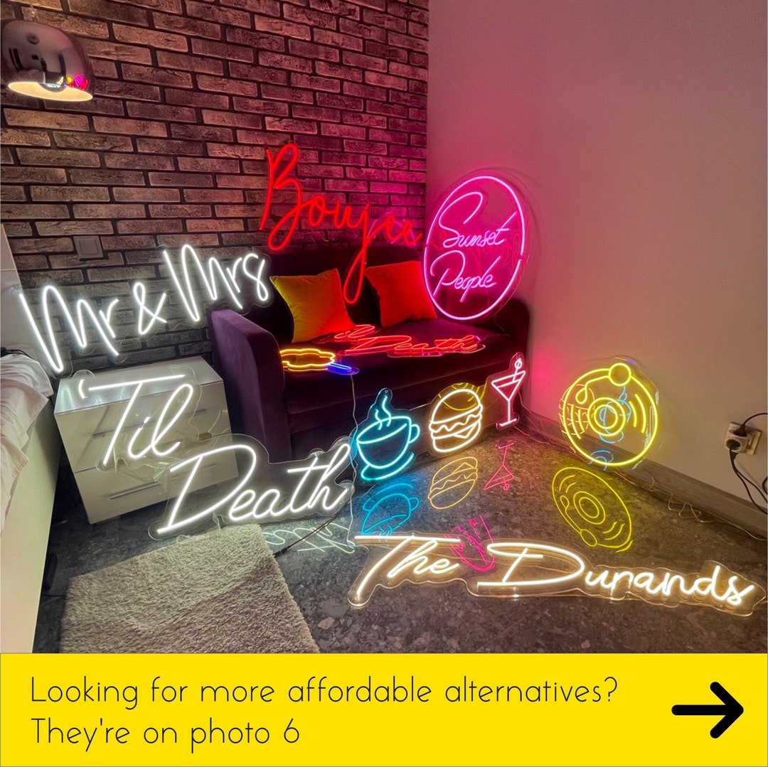 Custom Neon Sign - LED Neon Light - Neon Sign Wedding - Neon Name Sign ...