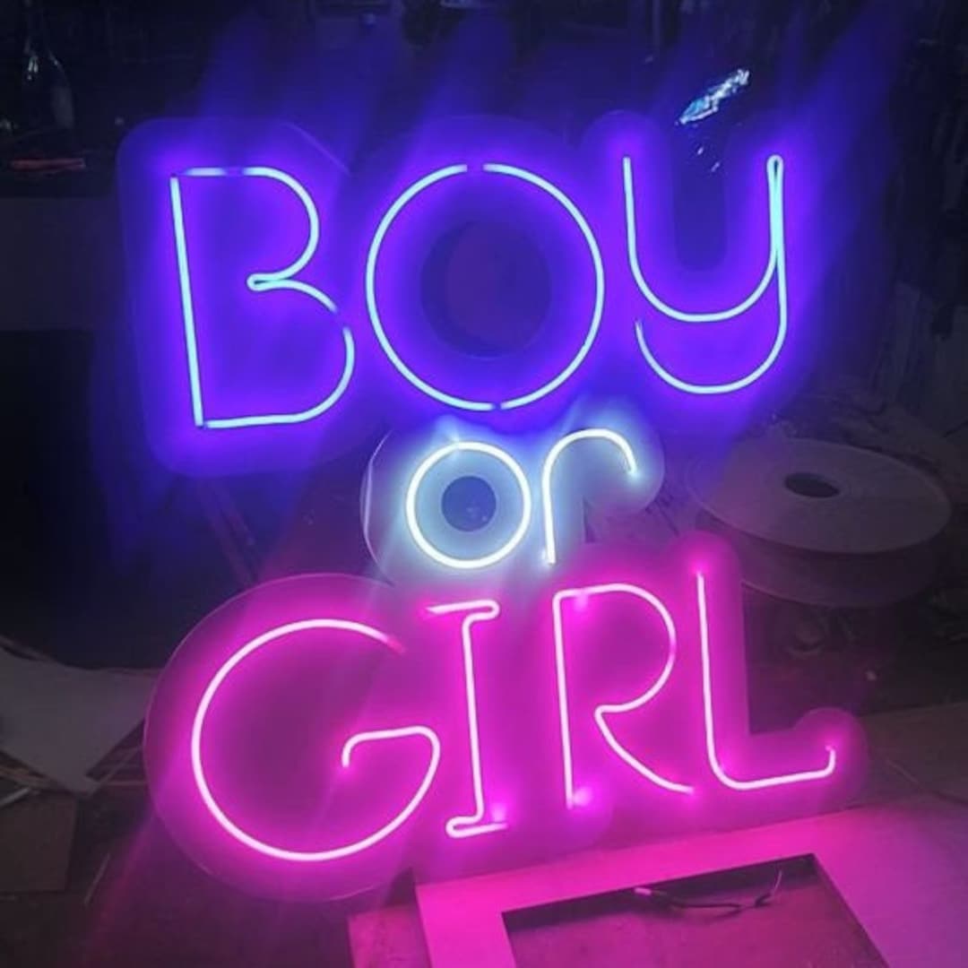 Baby Shower Neon Sign, Gender Reveal Sign, Boy or Girl Neon Light - Etsy