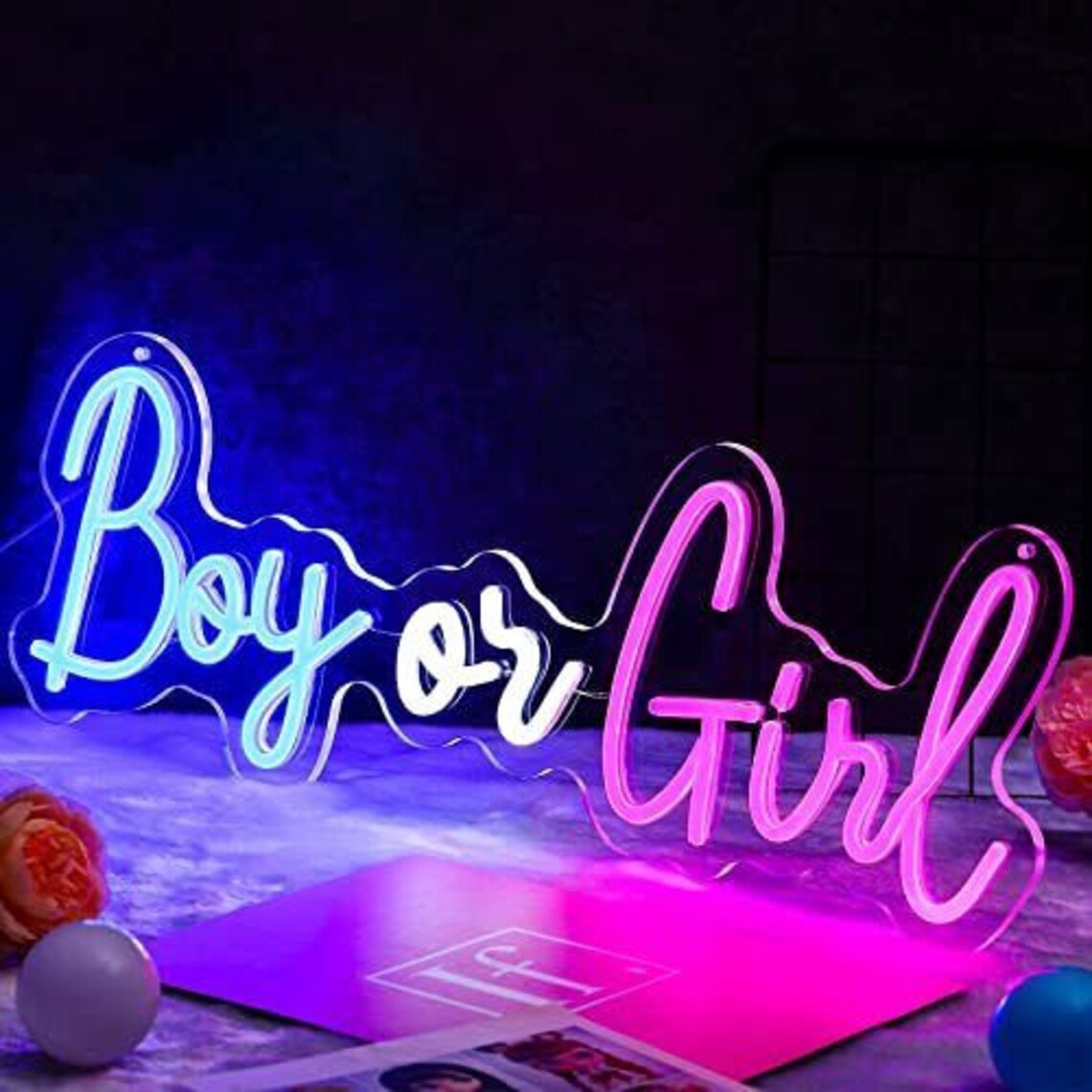 Baby Shower Neon Sign Gender Reveal Sign Boy or Girl Neon - Etsy