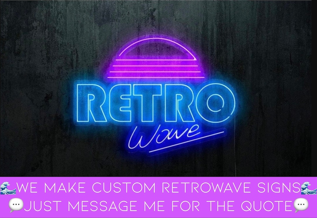 Retro Wave Neon Sign, Custom Neon Sign, Neon Sign Bedroom, LED Neon ...