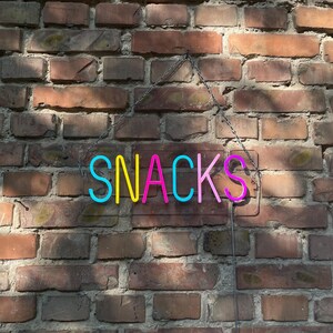 Snacks Bright Stylish Custom Neon Sign, Fun Eye-catching Personalized ...
