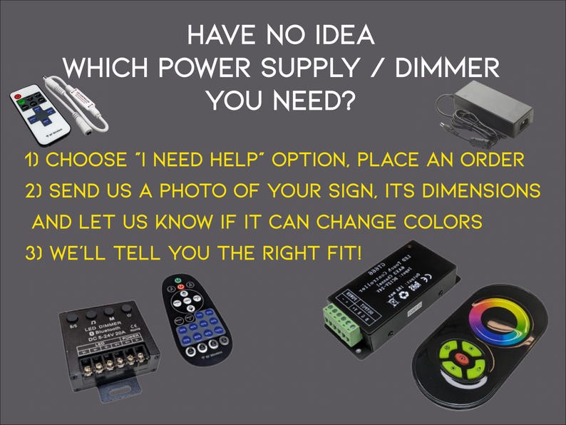 Dimmer & Remote for LED Neon Signs - Etsy