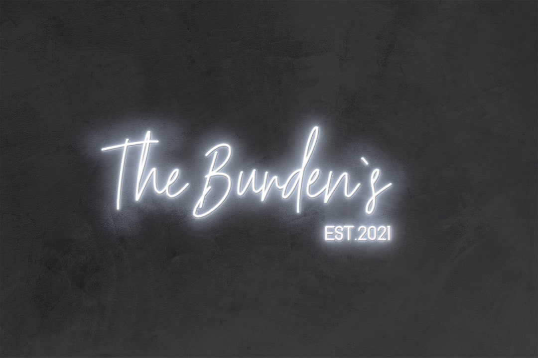 Last Name Wedding Neon Sign Custom Neon Sign Bedroom, LED Light up Sign ...