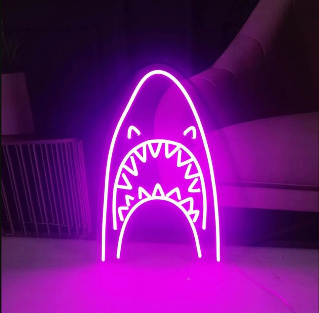 Shark Neon Sign, Custom Neon Sign, Neon Sign Bedroom, LED Neon Light ...