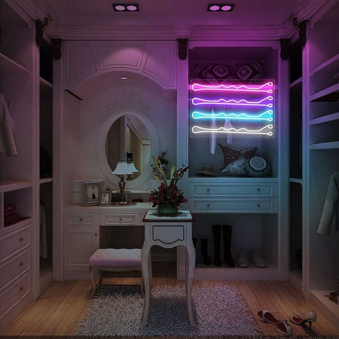 Bobby Pins Neon Sign, Custom Neon Sign, Neon Sign Bedroom, LED Neon ...