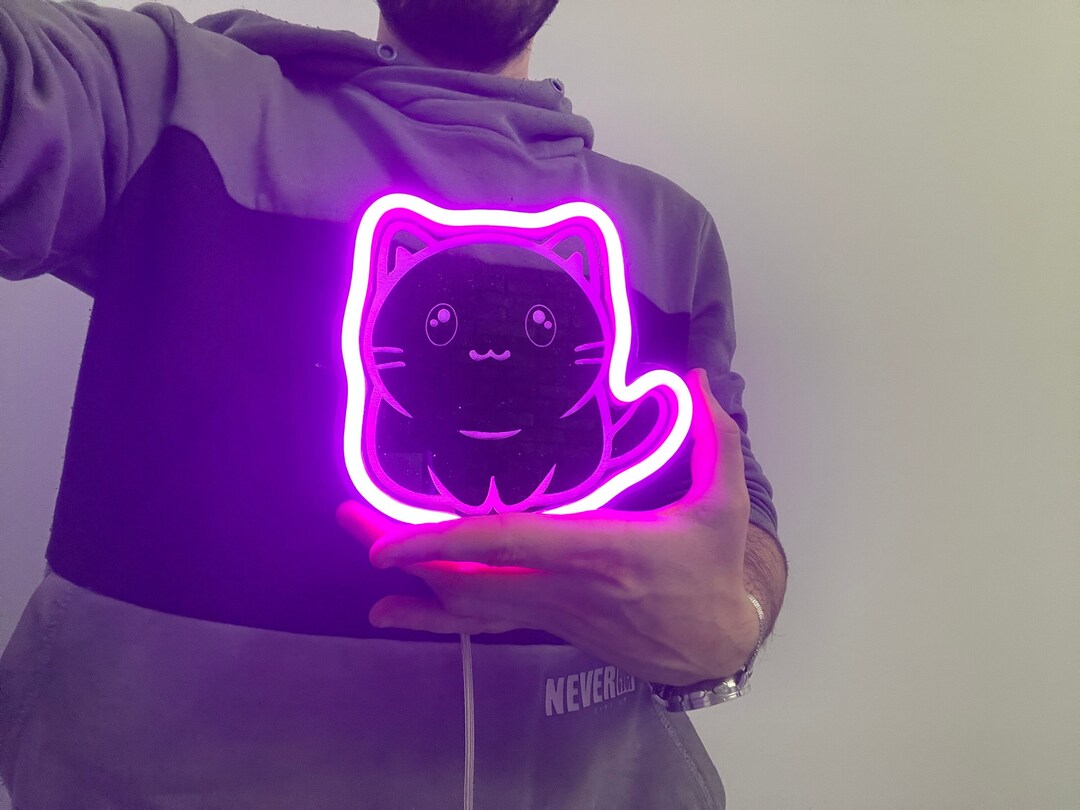 Cat Neon Sign - Cute Neon Sign - Pink Neon Sign - USB Powered - Etsy