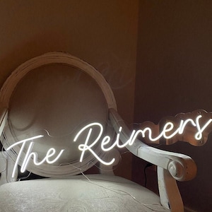 Last Name Wedding Neon Sign Custom Neon Sign Bedroom, LED Light up Sign ...