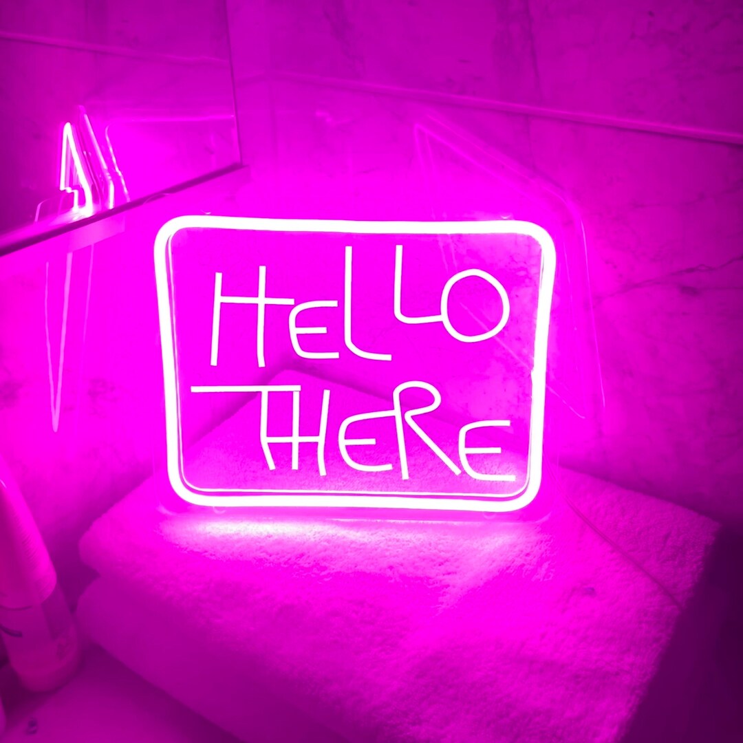 Hello There Neon Sign - Hell Here Neon Sign - Custom LED Light - Neon ...