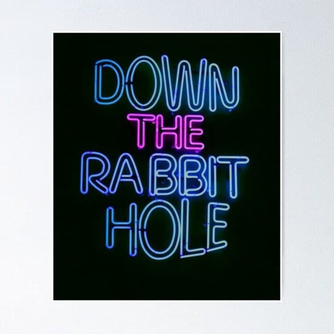 Down the Rabbit Hole Neon Sign, Custom Neon Sign, Neon Sign Bedroom ...