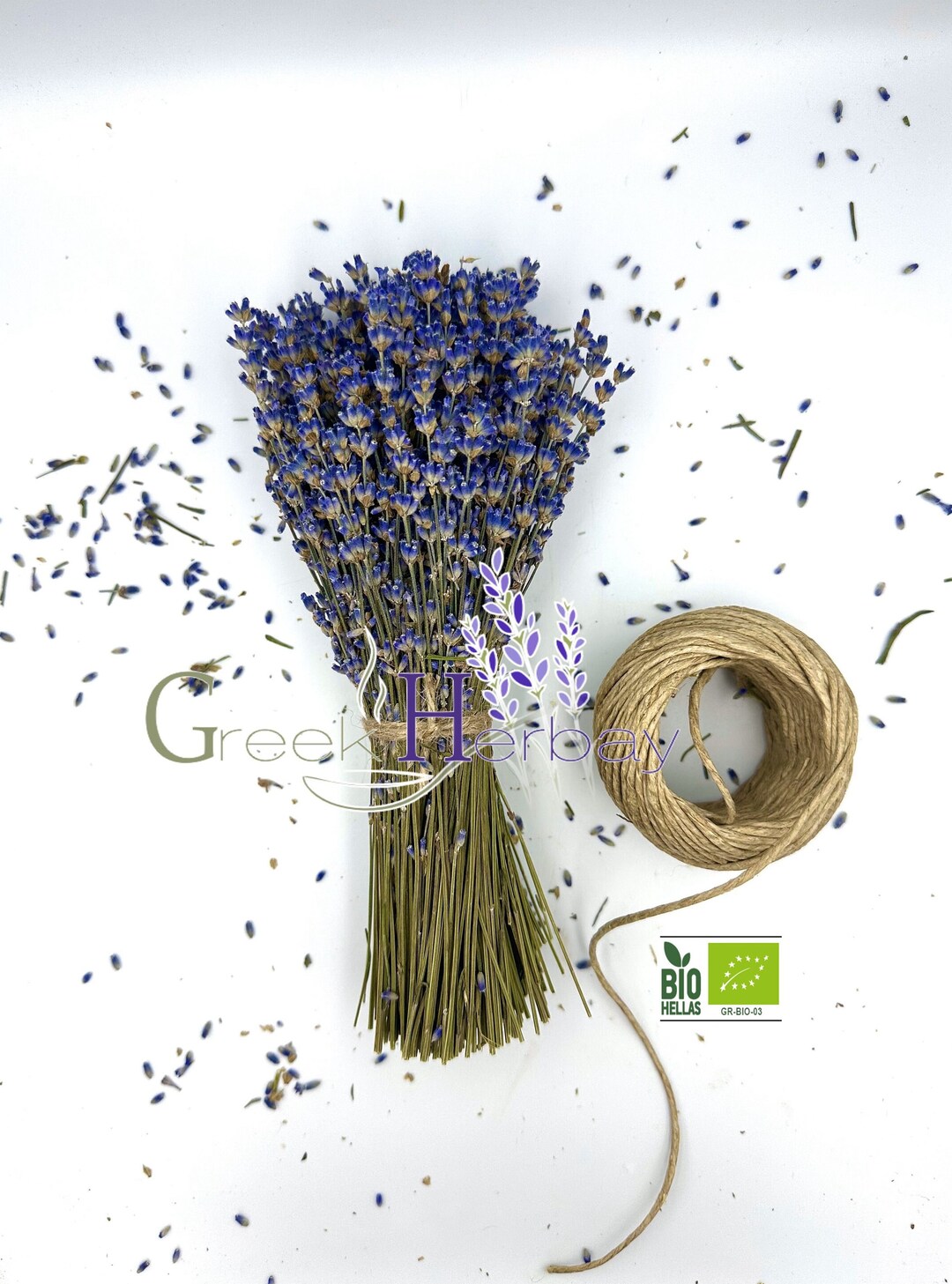 100% Greek Organic Dried Lavender Bunches 300 Stems Each 25cm Natural ...