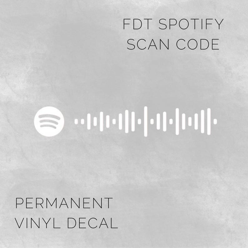 FDT X YG Spotify Scan Code Vinyl Decal (1x5") - Etsy
