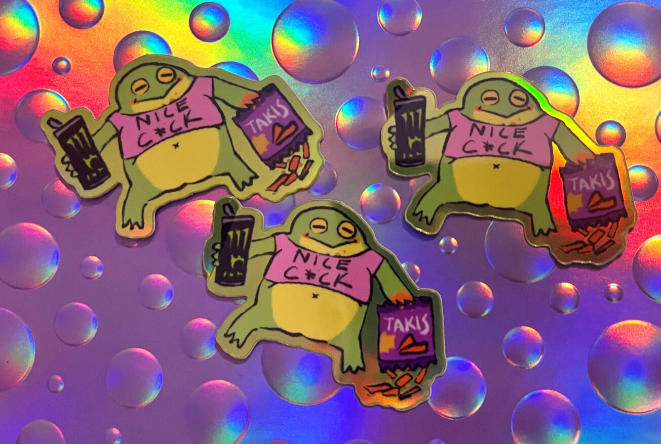 Takis Frog Holographic Sticker - Etsy