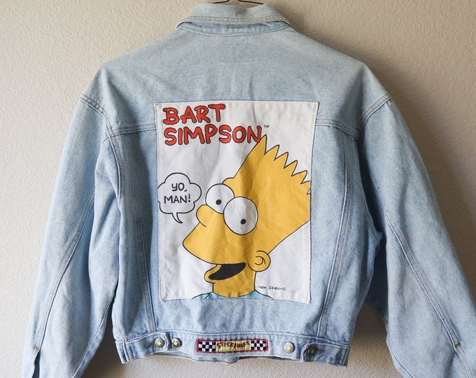 1990's Vintage Bart Simpson Denim Jacket - Etsy