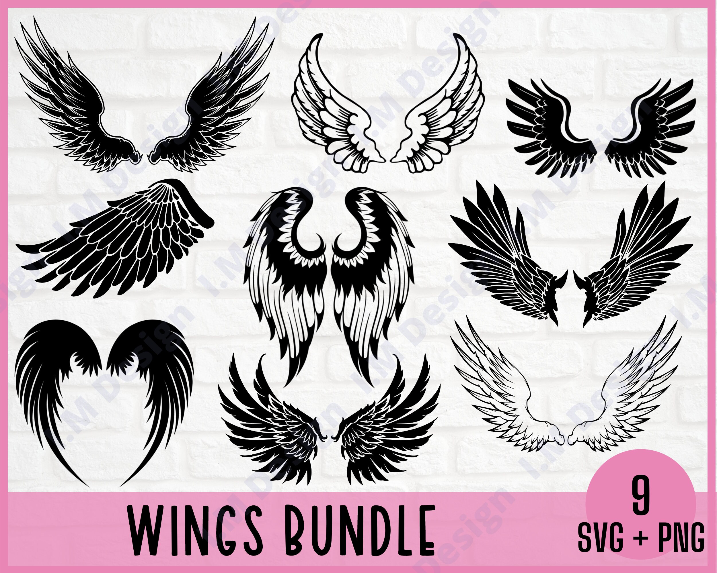 Wings Svg, Bundle Svg, Wings Bundle Svg, Silhouette Svg, Angel Svg ...