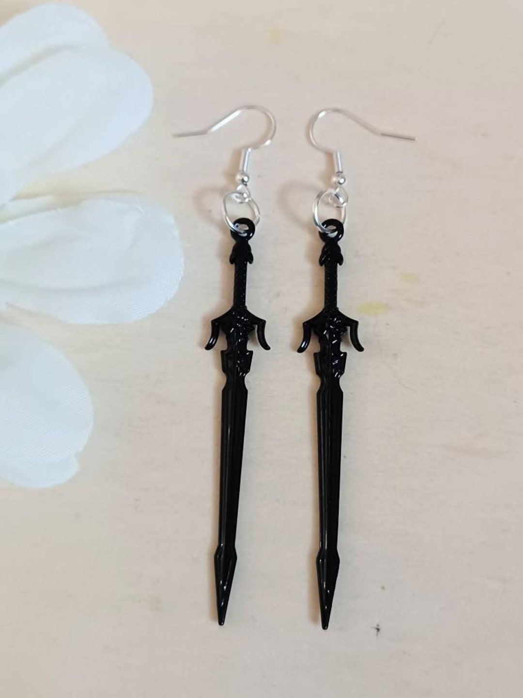 Black Modern Style Sword Dangling Earrings Knife Earrings - Etsy