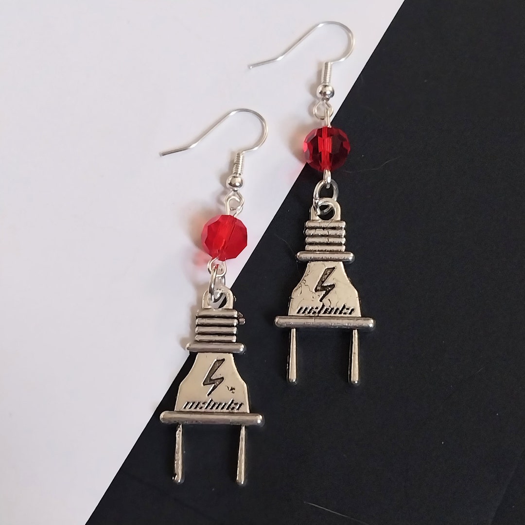 Electrical Plug Dangling Earrings, Hypoallergenic and Nickel Free Backs ...