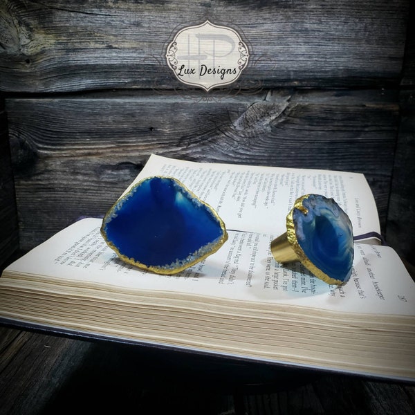 Blue Agate Knobs - Etsy UK