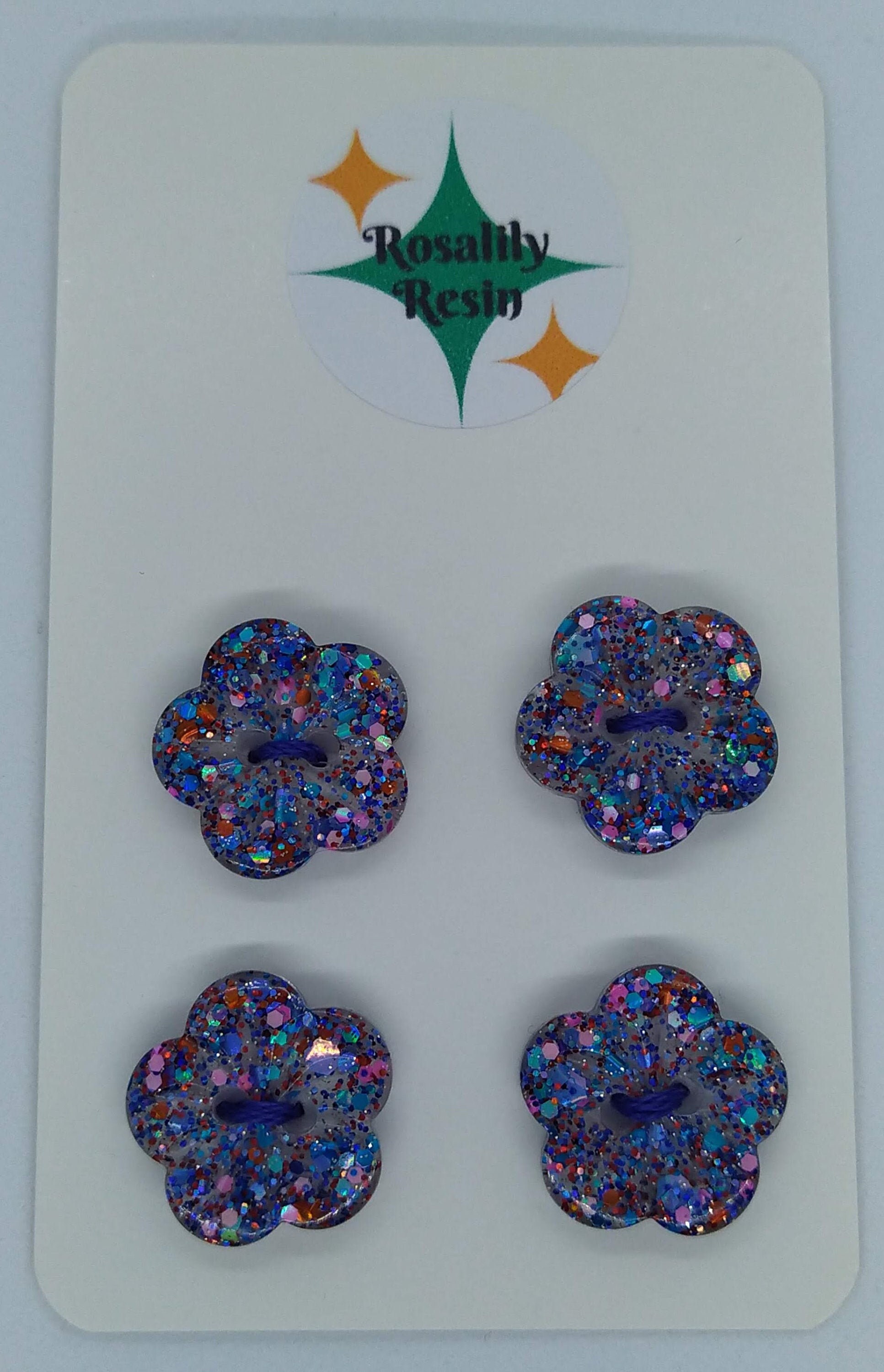 Handmade Blizzard Glitter Button Set 18mm Materials Craft Supplies ...