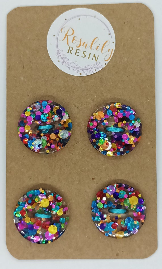 Made to Order rainbow Bright Glitter Buttons 20mm - Etsy