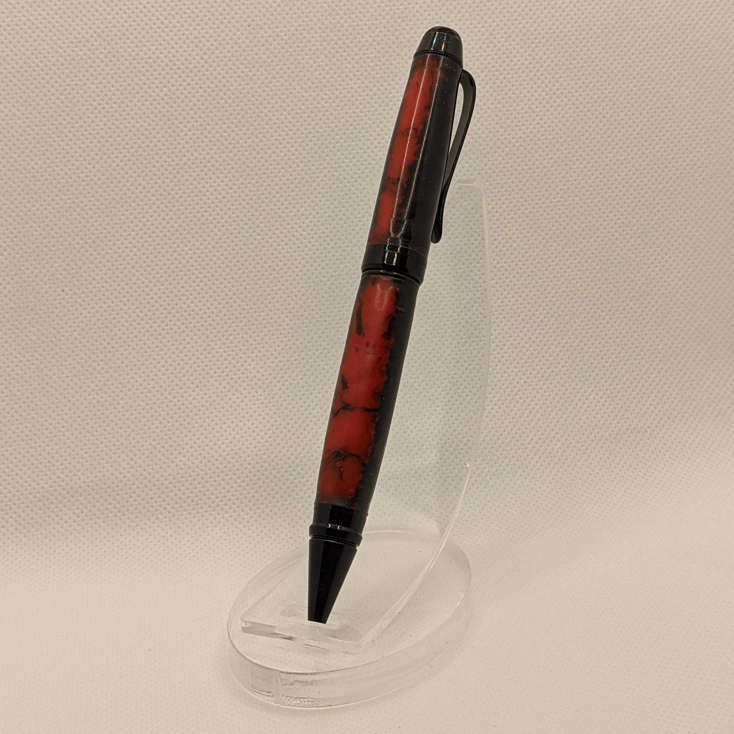 Handmade, Hand Turned Red and Black Ballpoint Pen - Etsy New Zealand