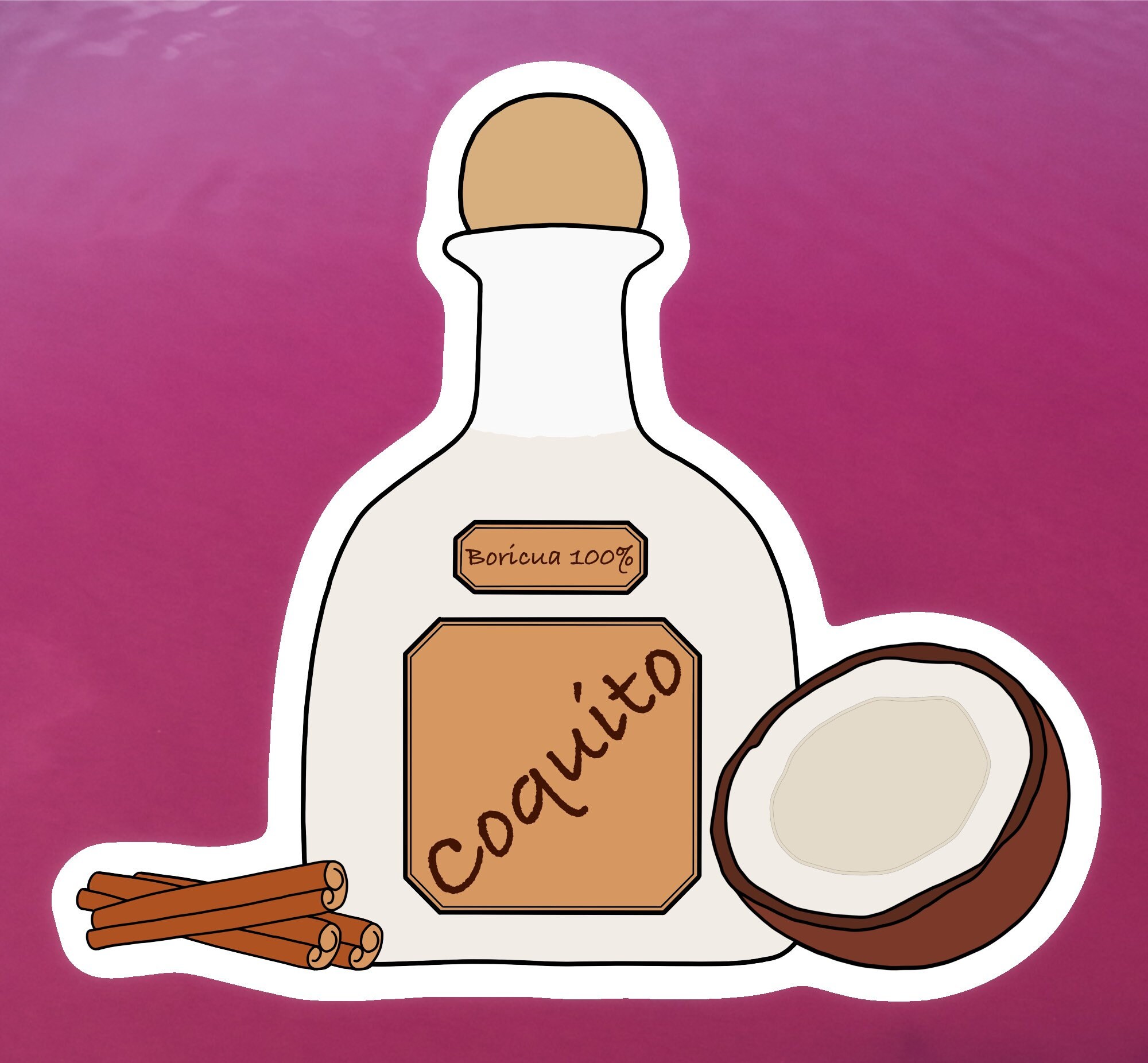 Coquito Sticker Puerto Rican Eggnog Alcoholic Drink - Etsy