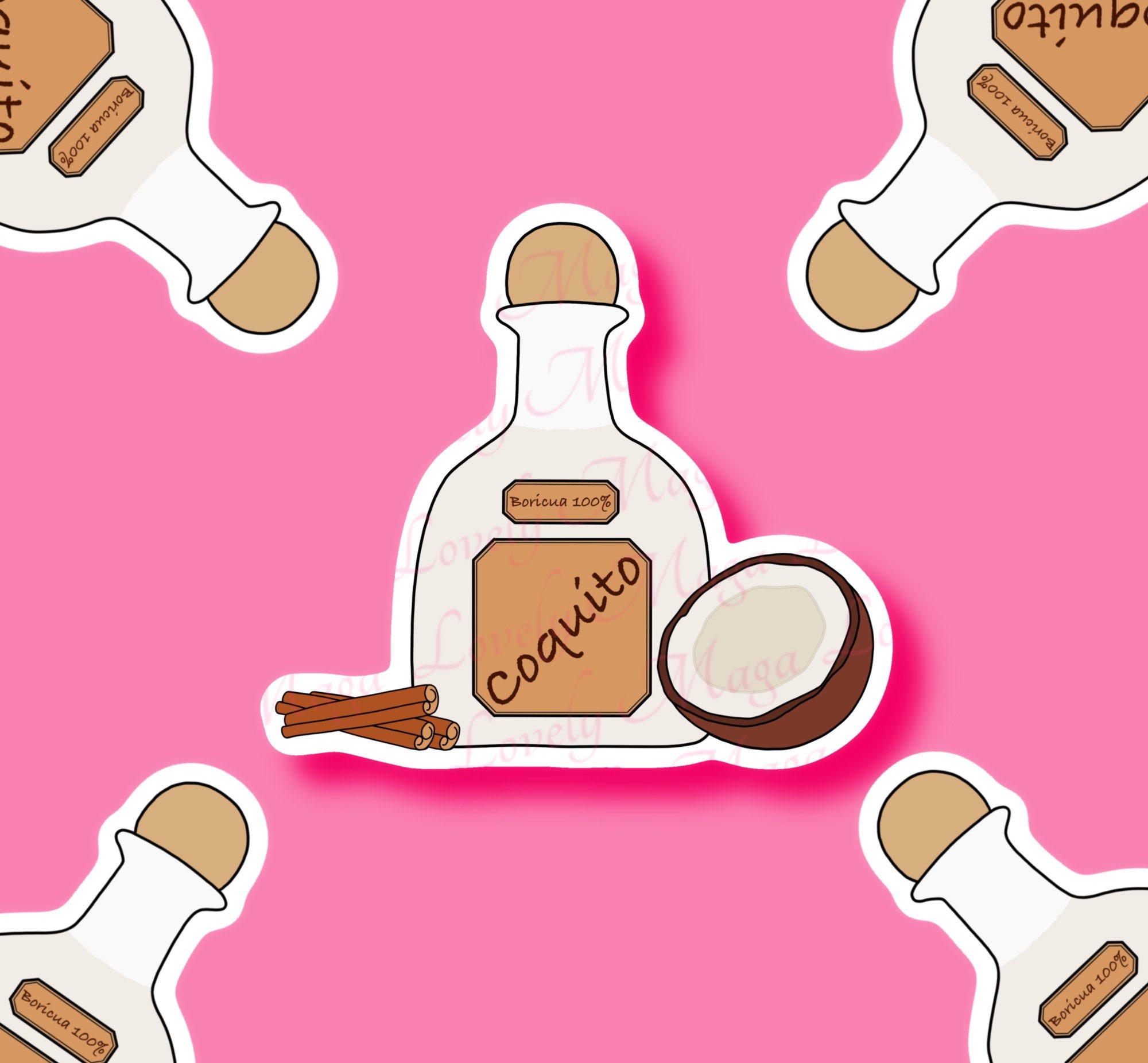 Coquito Sticker Puerto Rican Eggnog Alcoholic Drink - Etsy