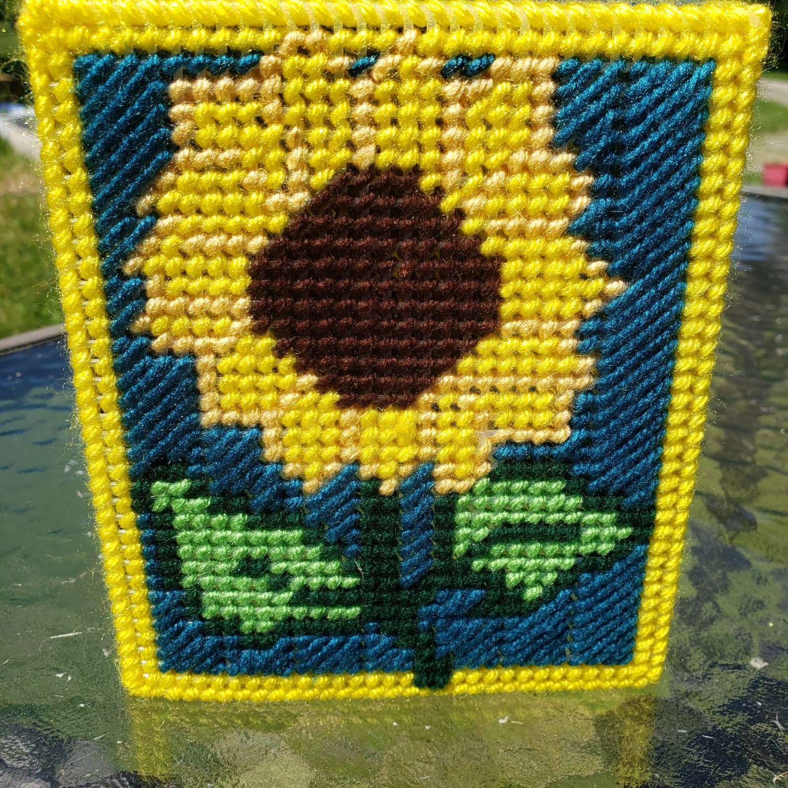 Sunflower Tissue Box Cover - Etsy