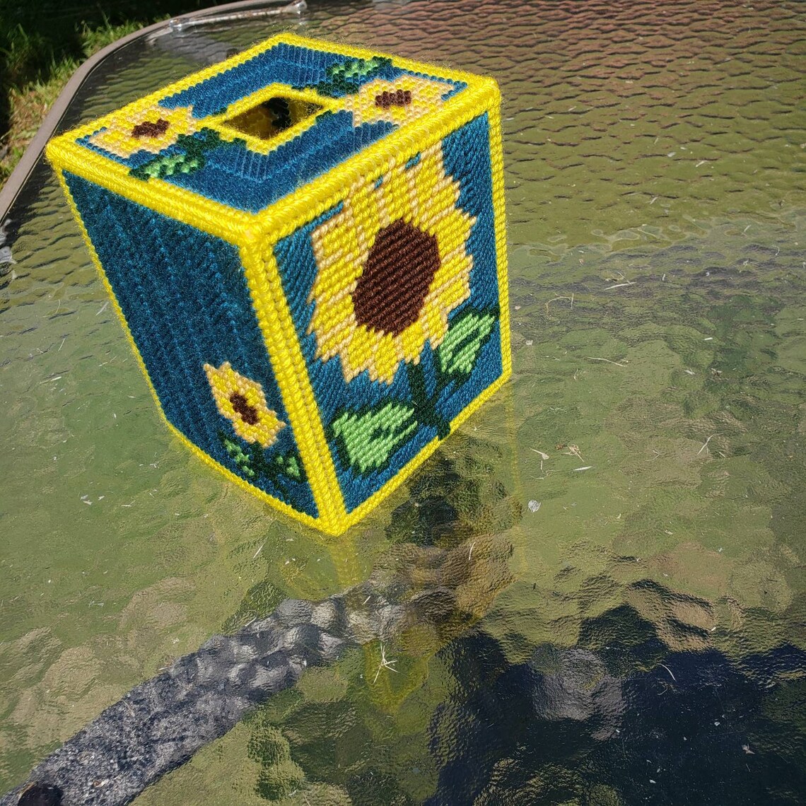 Sunflower Tissue Box Cover - Etsy