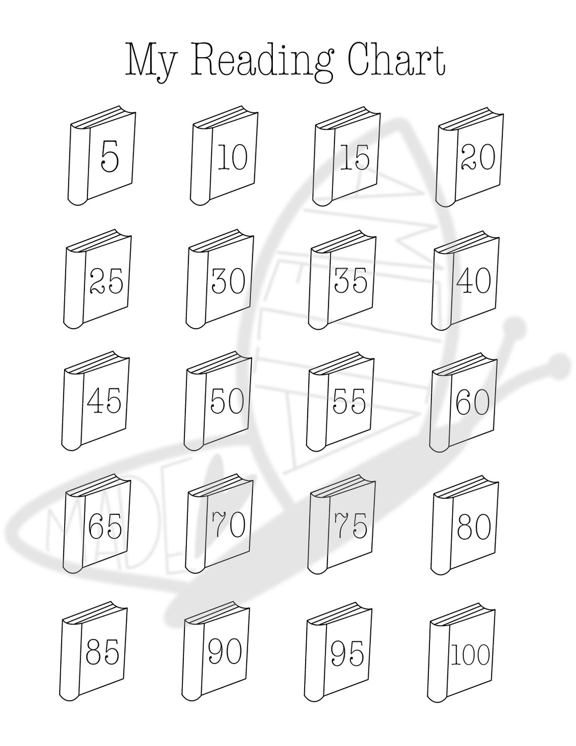 Reading Chart PDF | Digital Download Only - Etsy