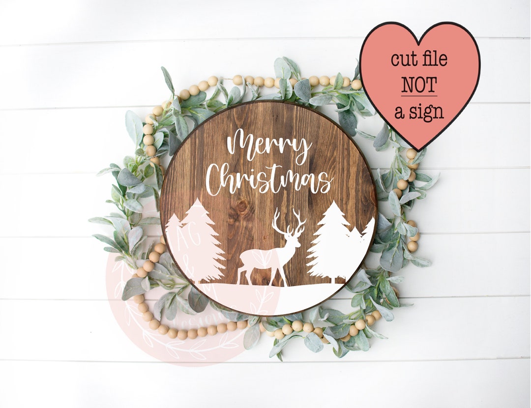 Merry Christmas With Reindeer Svg Merry Christmas Svg for - Etsy