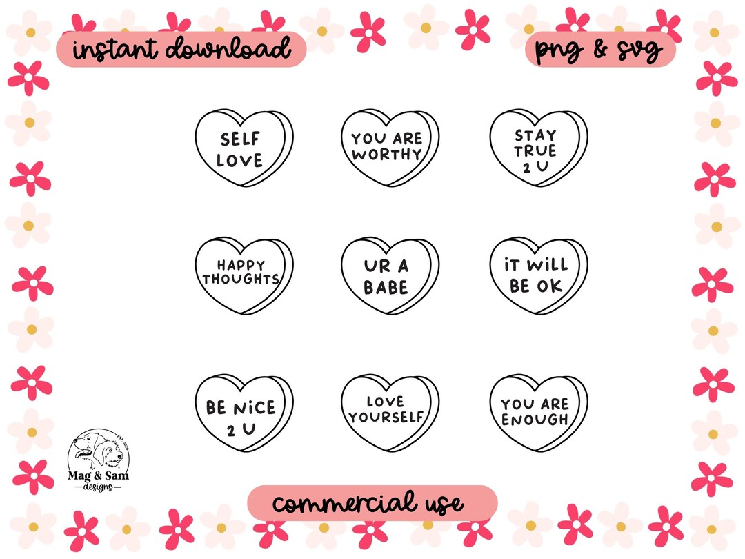 Self Love Conversation Heart PNG, Candy Heart PNG, Sweet Hearts Png ...