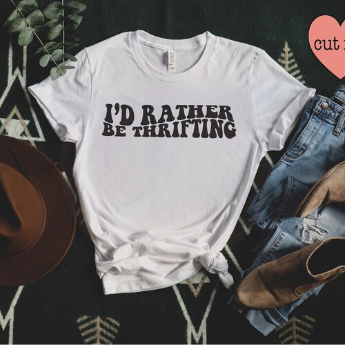 I'd Rather Be Thrifting SVG BOHO Svg Svg Cut File Wavy - Etsy