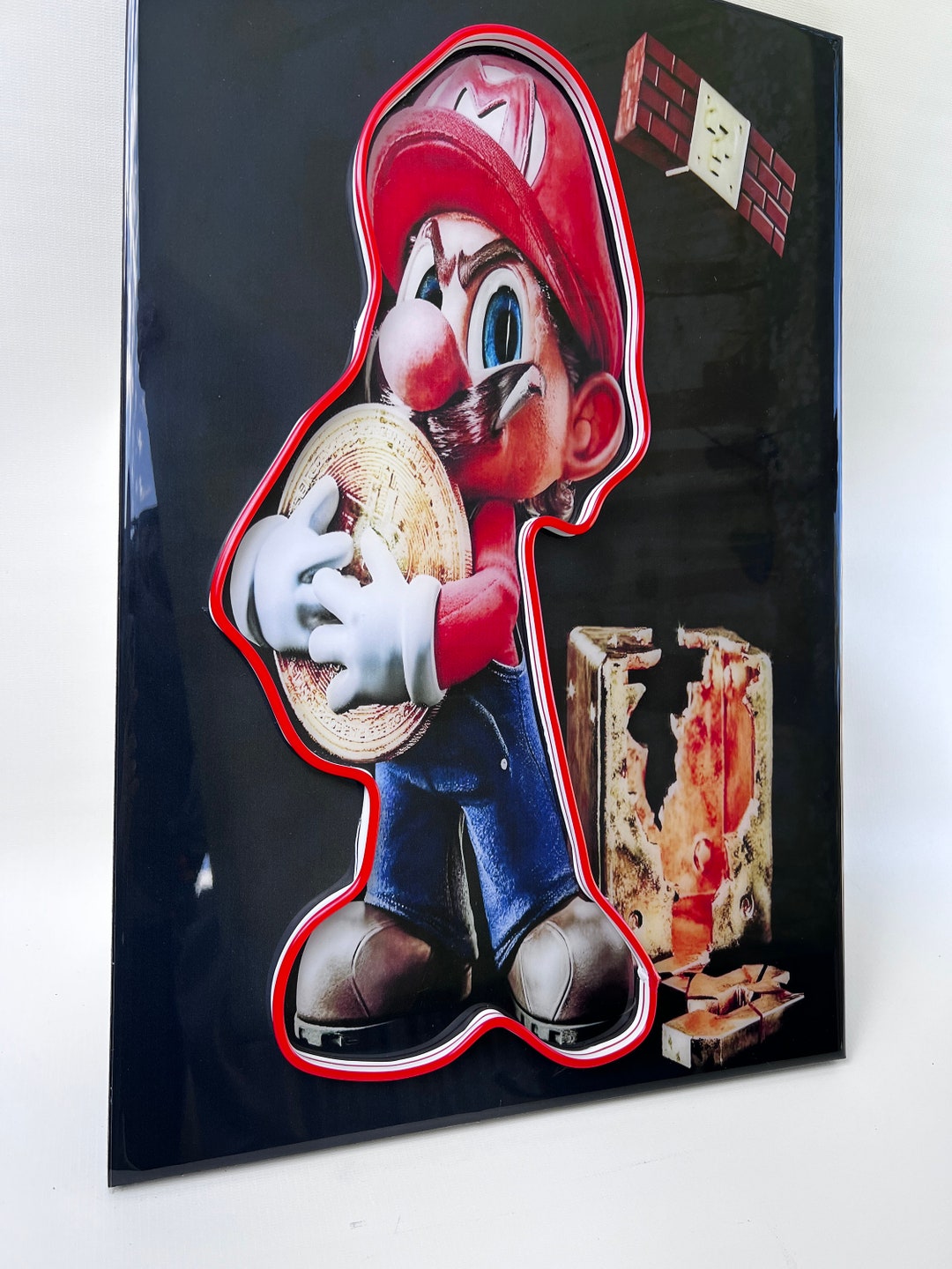 Picture Epoxy Mario and Red Led Light - Etsy