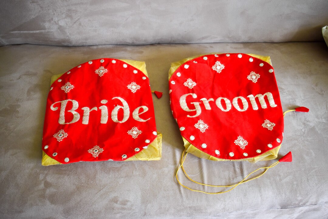 Bride & Groom Shagun/ Shagan Drawstring Bags / Wedding / Desi Wedding ...