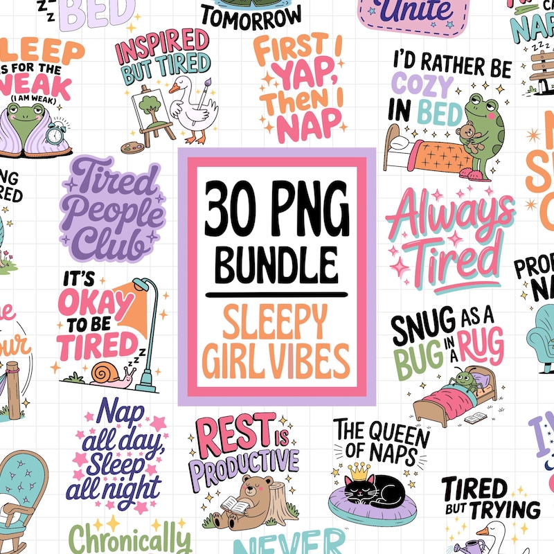 Sleepy Stickers - Etsy