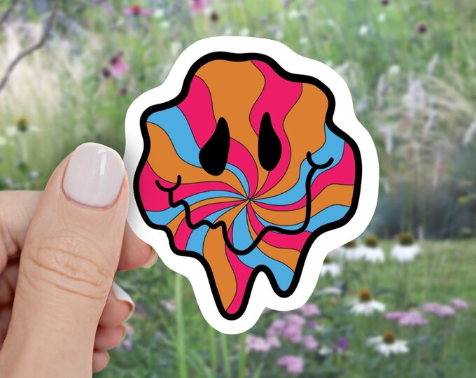 Biohazard Sticker, Trippy Smiley Face Sticker, Bio-hazard Logo Sticker ...