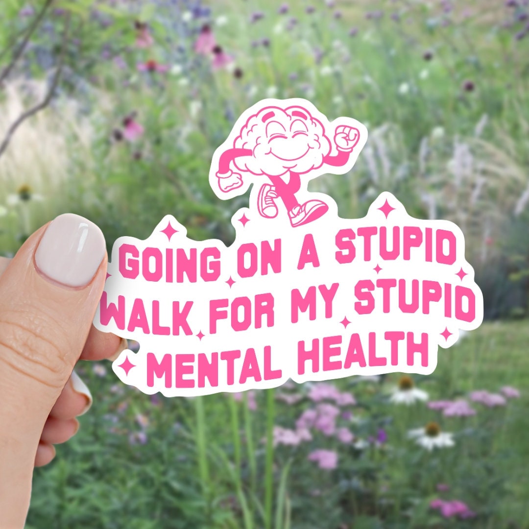 Hot Girl Walk Sticker Mental Health Sticker Water Bottle Sticker ...