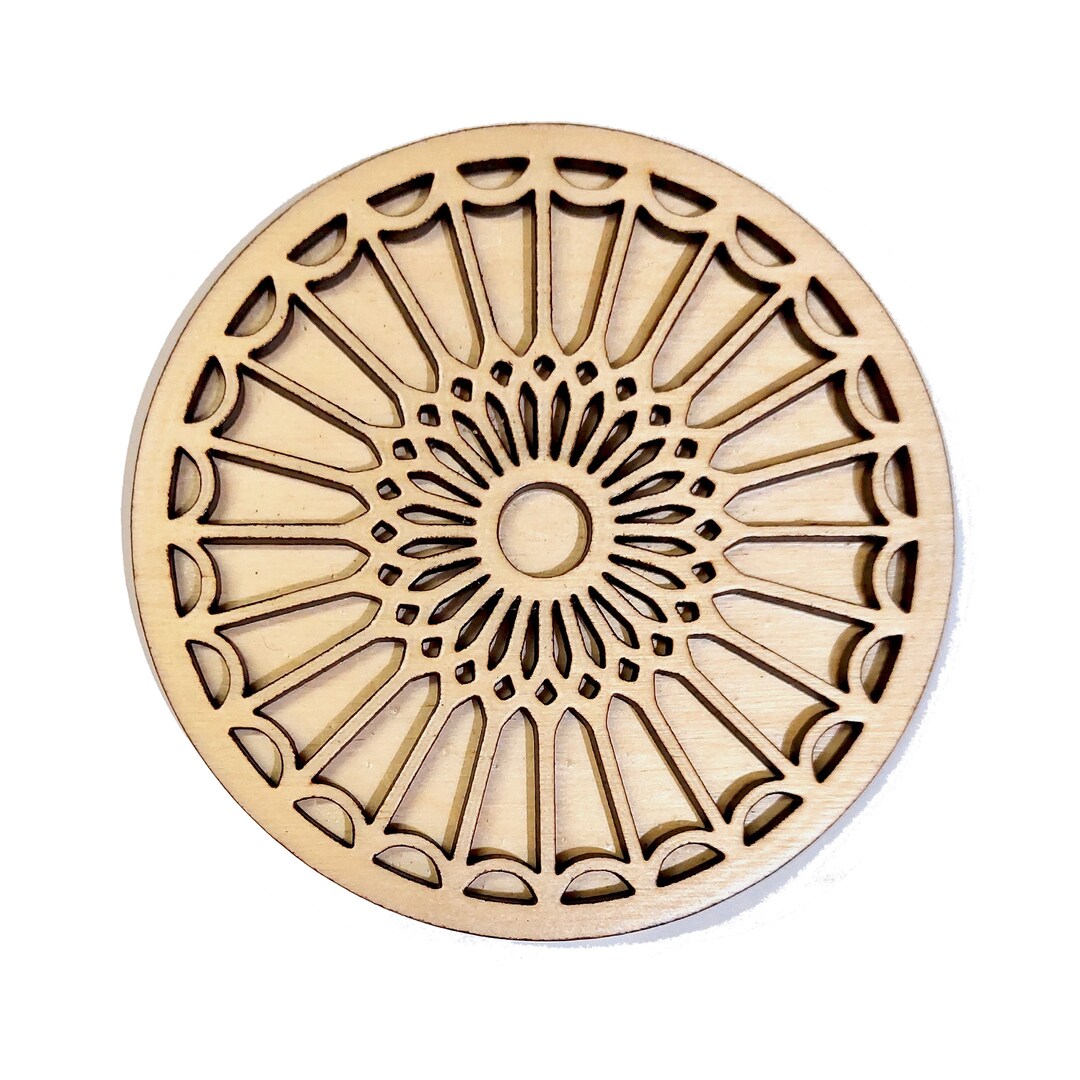 Gothic Waterproof Wooden Coaster, Original, Cathedral Rose Window ...