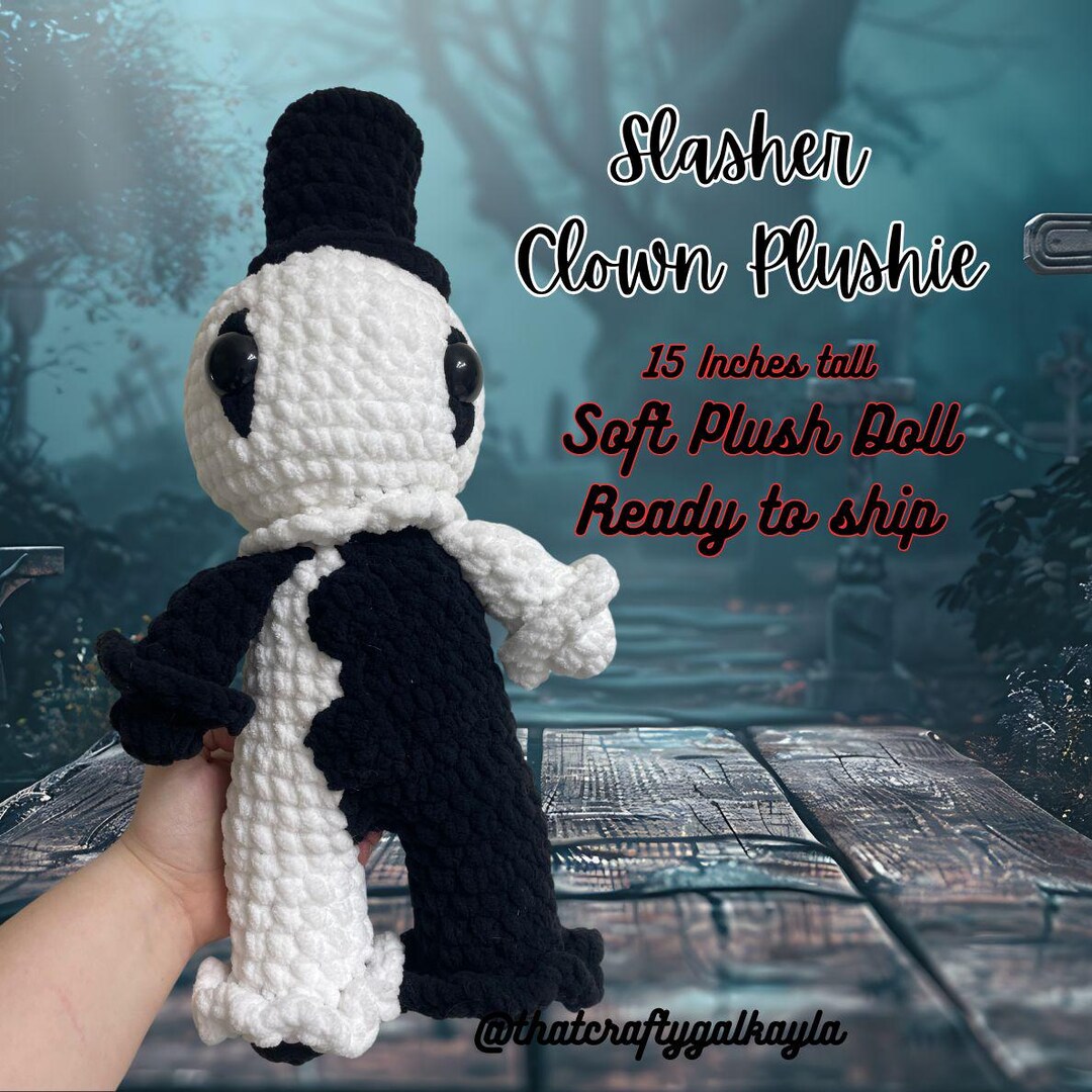 Slasher Clown Plushie, Scary Clown Plush, Clown Plushie, Horror Plushie ...