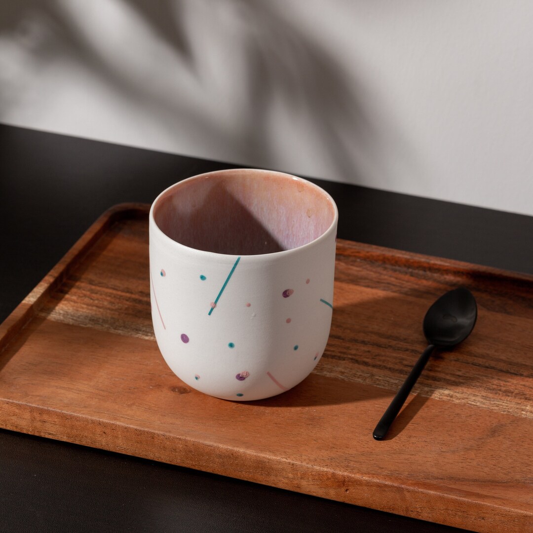 Handmade Gift Porcelain Mug Custom Hand Painted Cup Unique Minimal ...