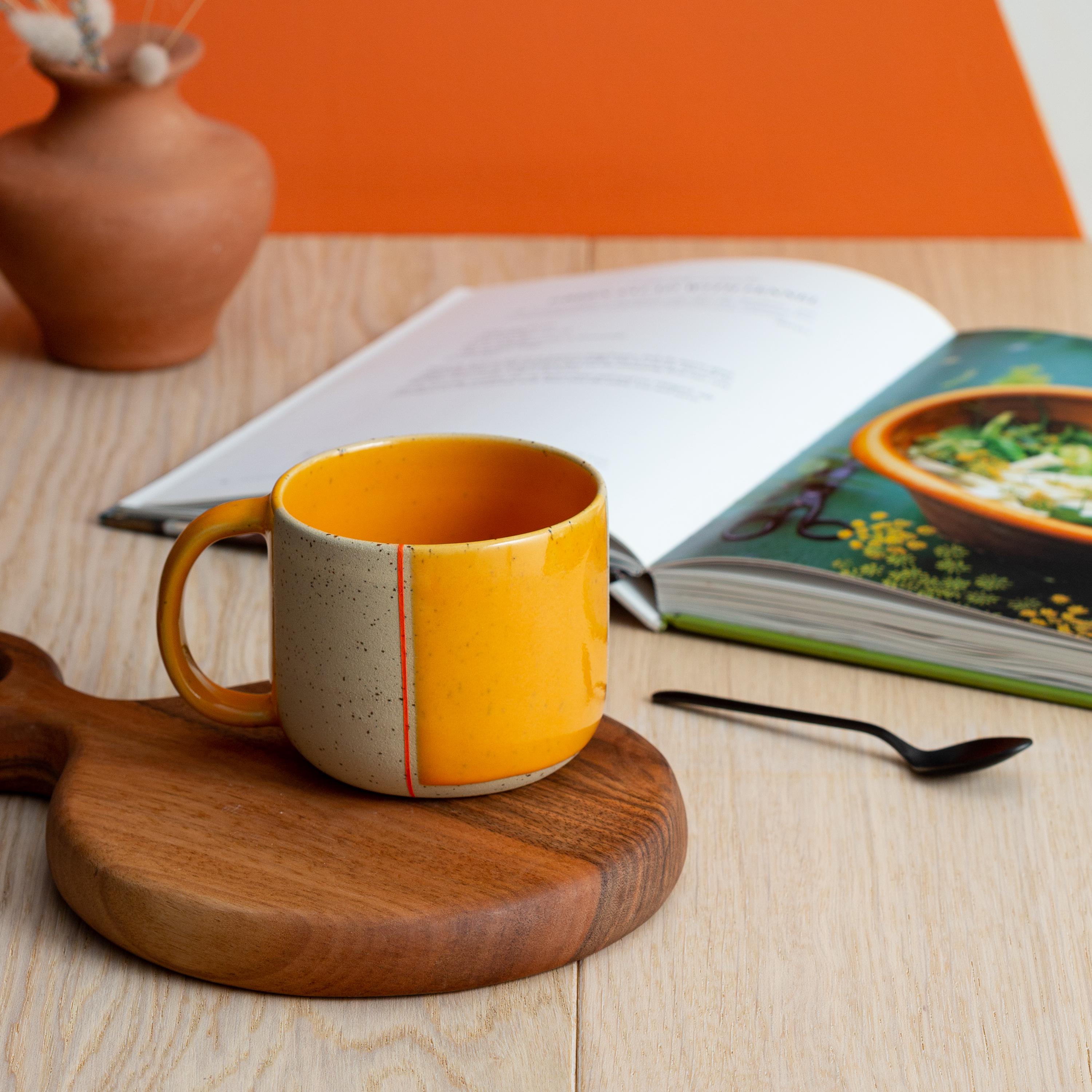 Handmade Yellow Ceramic Mug: Stoneware Pottery, 22oz Coffee Cup - Etsy