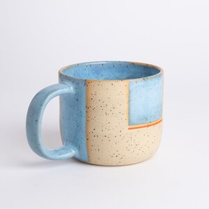 Artisanal Tea Mug Geometric Pattern Cup Speckled Clay Pottery Birthday ...