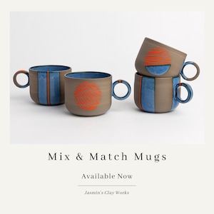 Handmade Ceramic Coffee Mug: Geometric Art, Minimalist Decor - Etsy